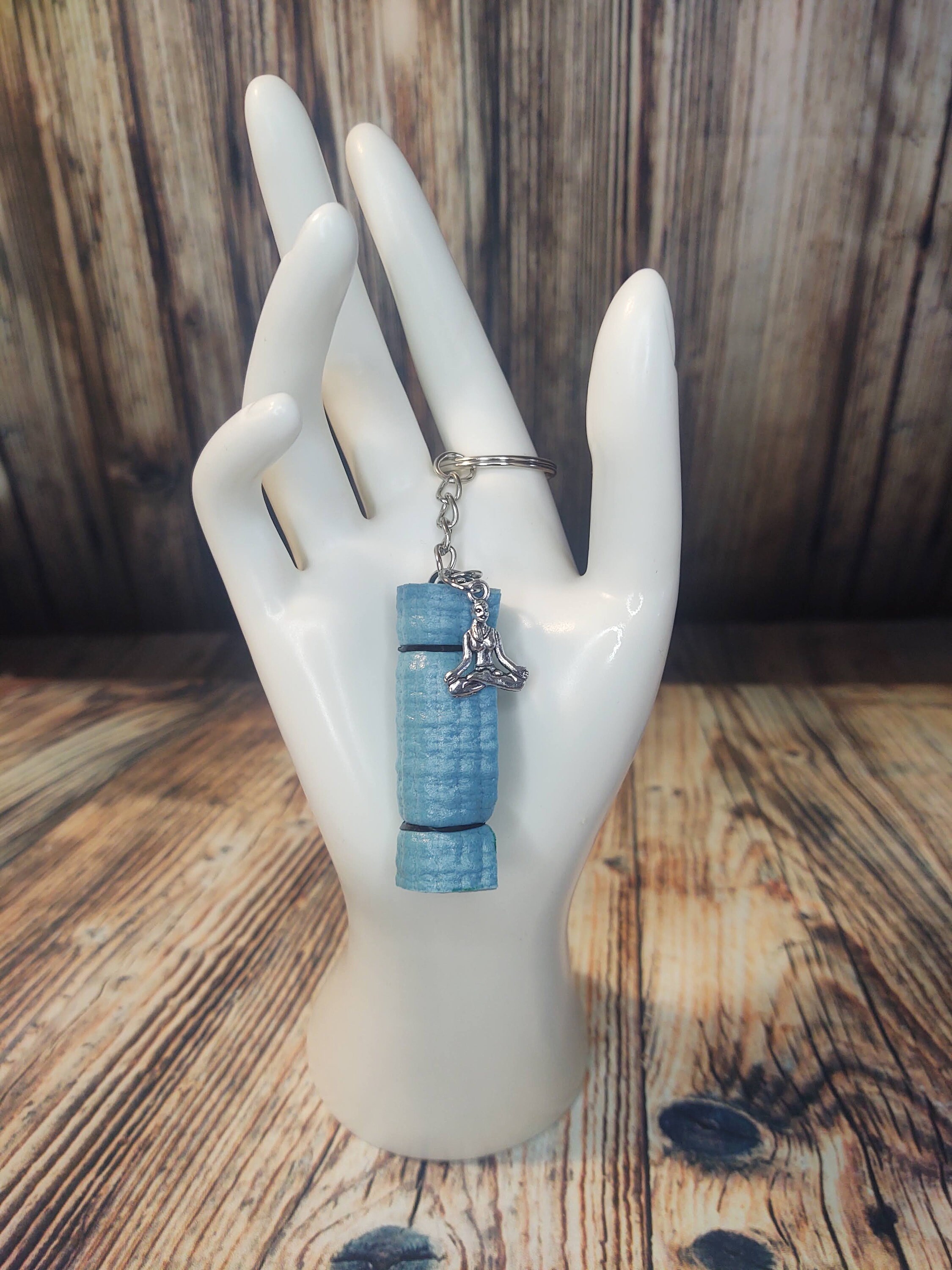 Yoga Mat Keychain - Multiple Charm Options - Etsy