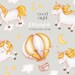 Cute Unicorn Watercolor Clipart. Magic Unicorn Graphics. Castle, Hot ...