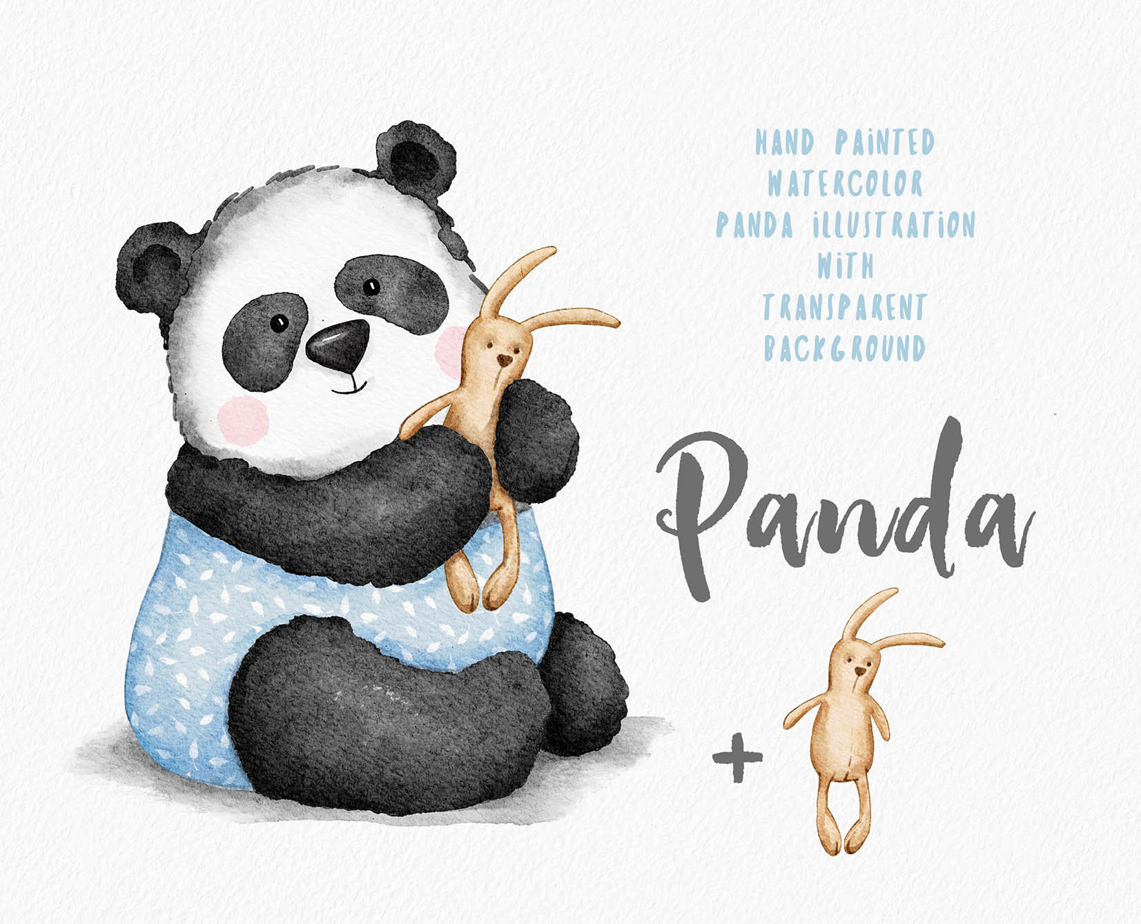 Panda Clipart. Cute Baby Boy Nursery. Panda Illustration. - Etsy