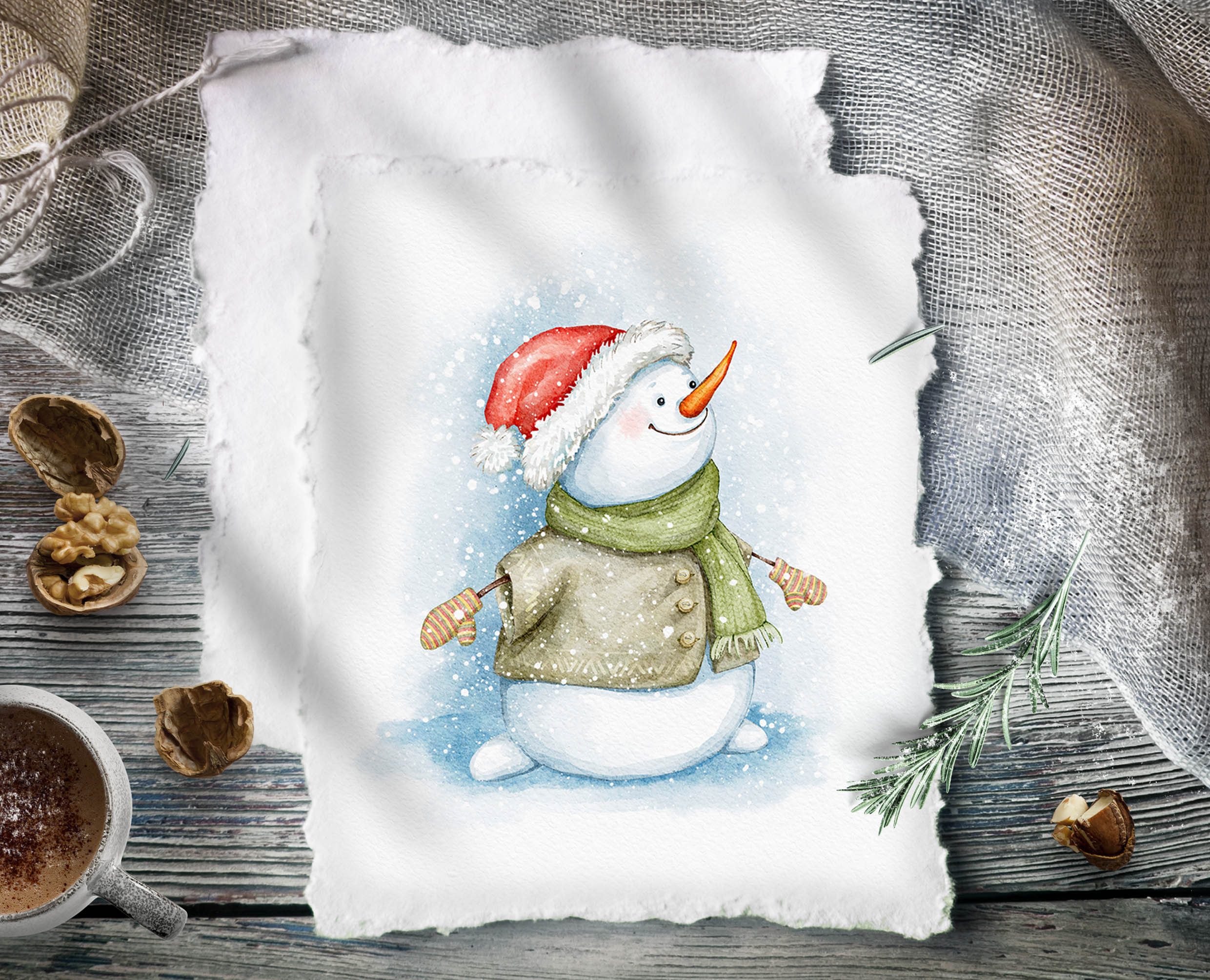 Watercolor Snowman Clipart Christmas Clipart Xmas Winter - Etsy