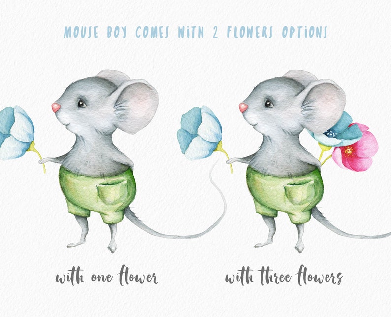 Little Mouse Clipart Cute Animal Clipart Baby Mouse - Etsy