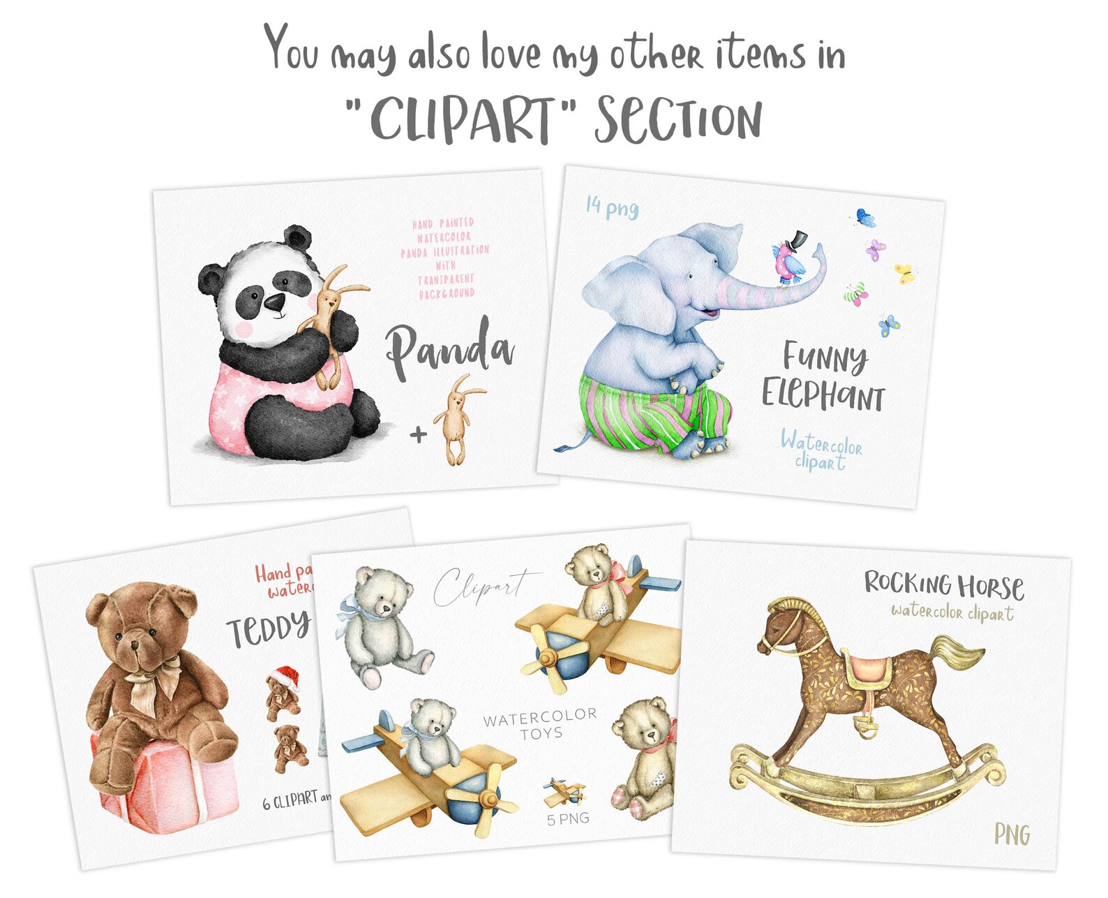 Teddy Bear Watercolor Clipart. Vintage Teddy Bear Toy. - Etsy