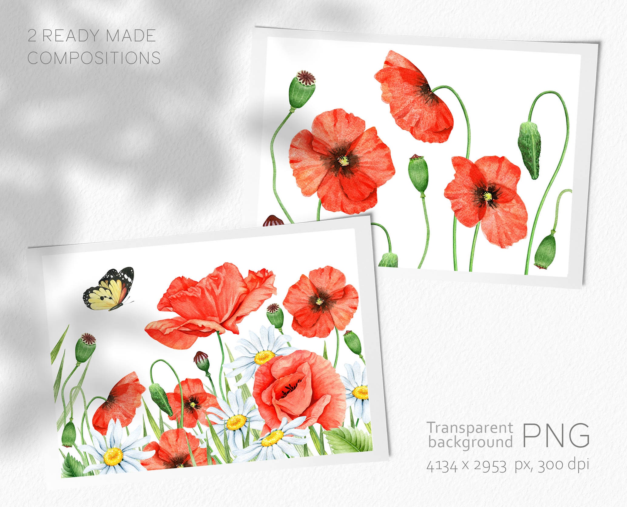 Watercolor Meadow Flowers Clipart. Watercolor Floral Clipart. - Etsy