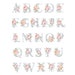 Floral Alphabet Clipart With Watercolor Roses. 26 Silver Letters ...