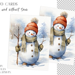 Watercolor Snowman Clipart. Christmas Clipart. Xmas Winter Illustration ...