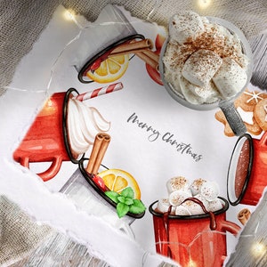 Christmas Clipart. Christmas Mugs Clipart. Winter Drink and Food ...