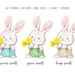 Bunny Clipart Cute Baby Bunny Illustration Flowers Easter Cards Sweet ...