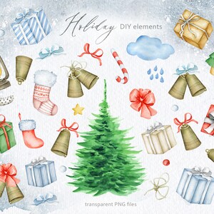 Watercolor Christmas Clipart Set Teddy Bear Clip Art Bunny Snowman ...