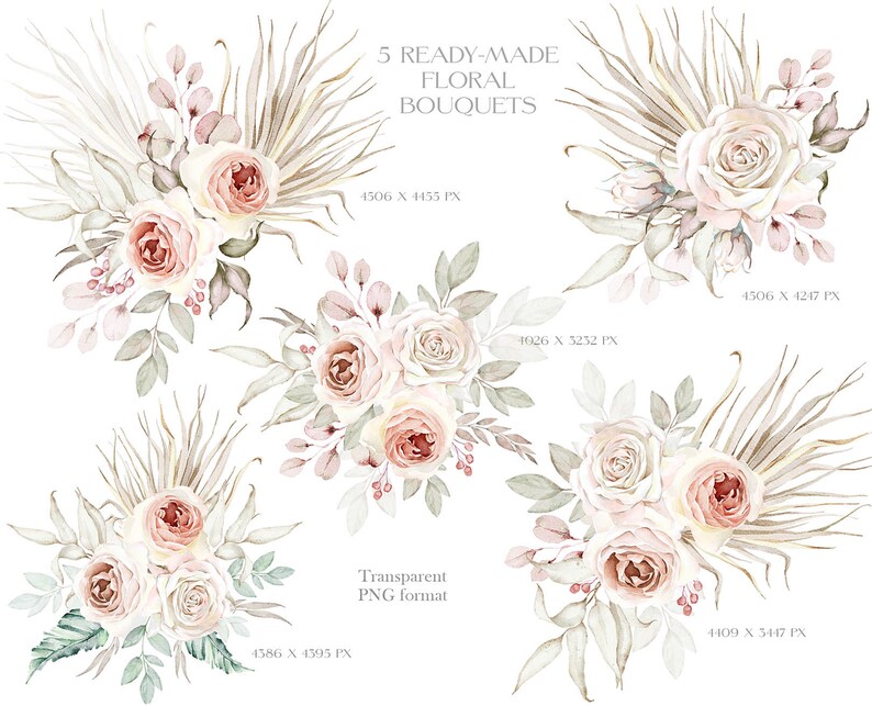 Roses Watercolo Set. Watercolor Flower Clipart. Rose Flowers - Etsy