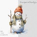 Watercolor Snowman Clipart. Christmas Clipart. Xmas Winter Illustration ...