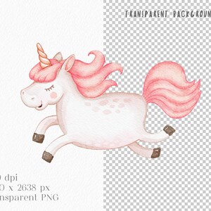 Cute Unicorn Watercolor Clipart. Watercolor Valentine's Day Clipart ...