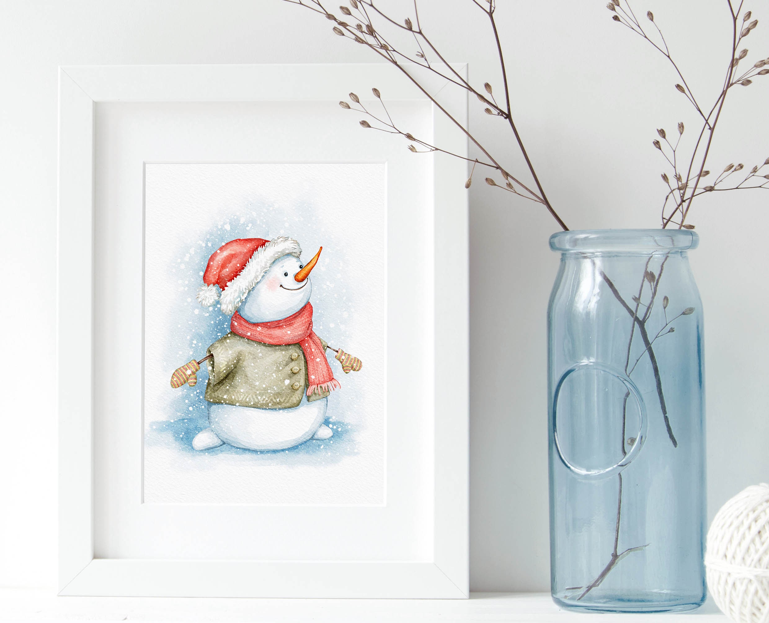 Watercolor Snowman Clipart Christmas Clipart Xmas Winter - Etsy