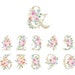 Floral Alphabet Clipart With Watercolor Roses. 26 Gold Letters ...