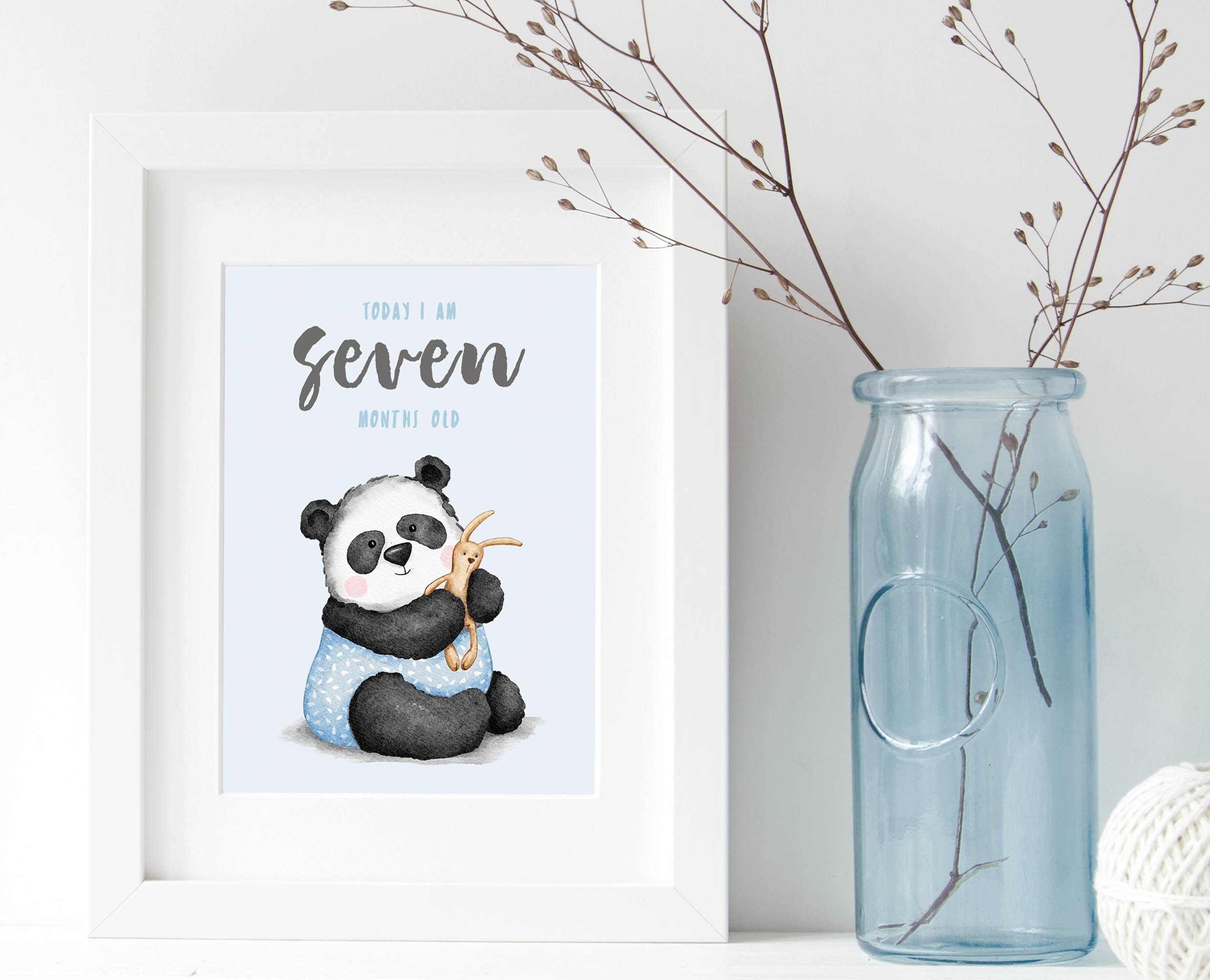 Panda Clipart. Cute Baby Boy Nursery. Panda Illustration. - Etsy