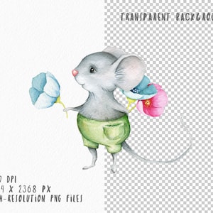Little Mouse Clipart Cute Animal Clipart Baby Mouse Illustration ...