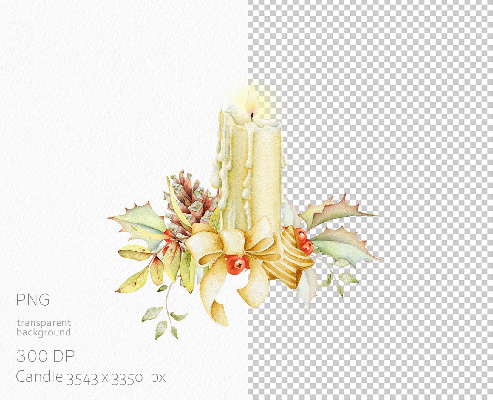 Watercolor Christmas Clipart. Holiday Clipart. Christmas - Etsy