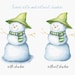 Christmas Clipart. Watercolor Snowman Clipart. Winter Scene ...