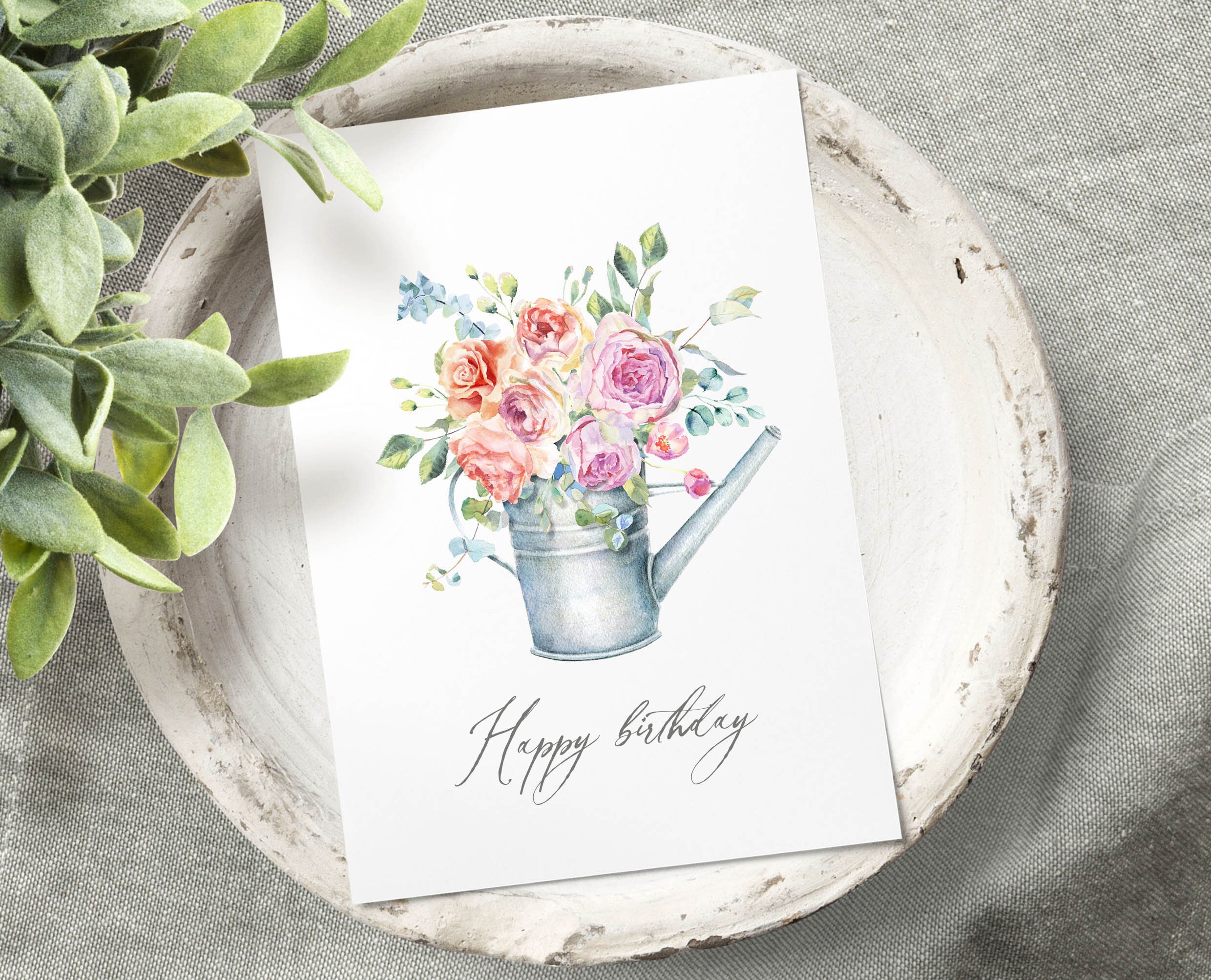 Rose Clipart. Watercolor Roses in Watering Can Gardening - Etsy