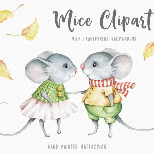 Cute Mouse Watercolor Clipart Little Animals Nursery Art - Etsy
