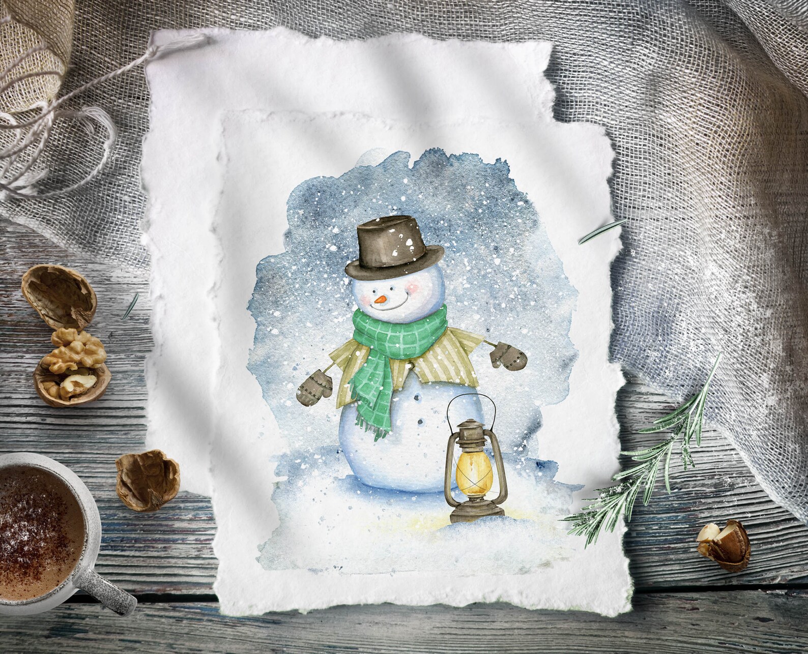 Watercolor Snowman Clipart Christmas Clipart Snowman With - Etsy
