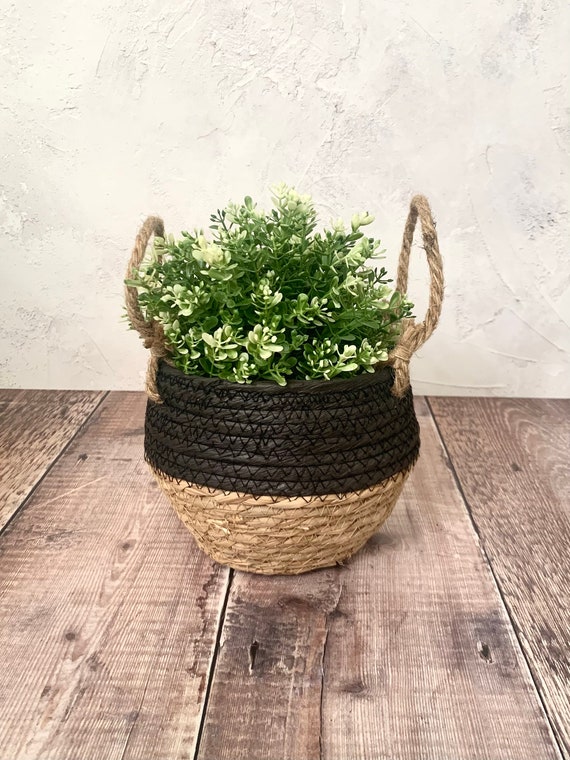 Natural Rope Planter Handmade Two-tone - Etsy