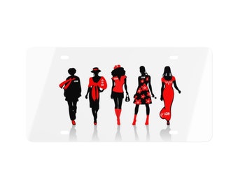 DST Delta Sigma Theta Script License Plate Silver Background Red ...