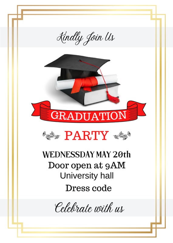 Elegant Graduation Announcement Custom 2022 Graduation - Etsy