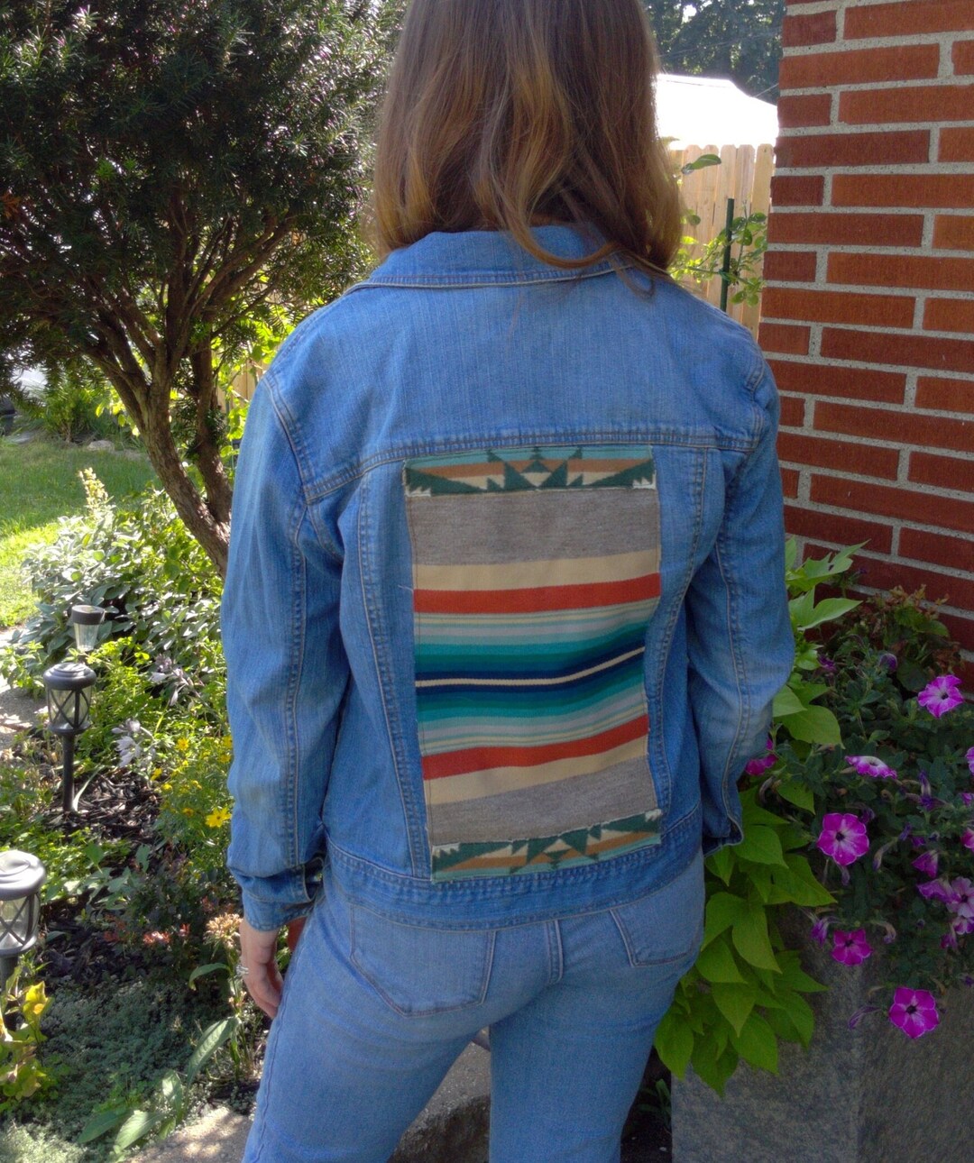 Upcycled Wool Jean Jacket | Boho | Southwest | Native Design | Unique ...