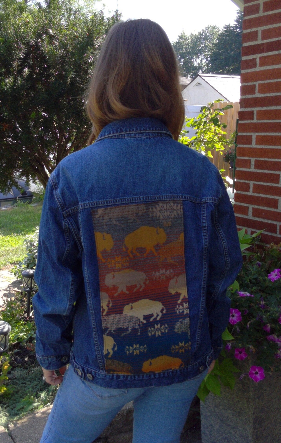 Upcycled Wool Jean Jacket | Boho | Southwest | Native Design | Unique ...