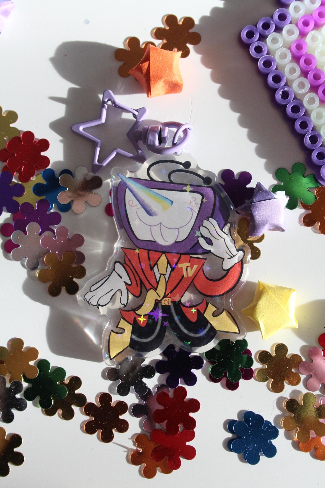 Mr. Ant Tenna Deltarune Holographic Epoxy Keychain - Etsy