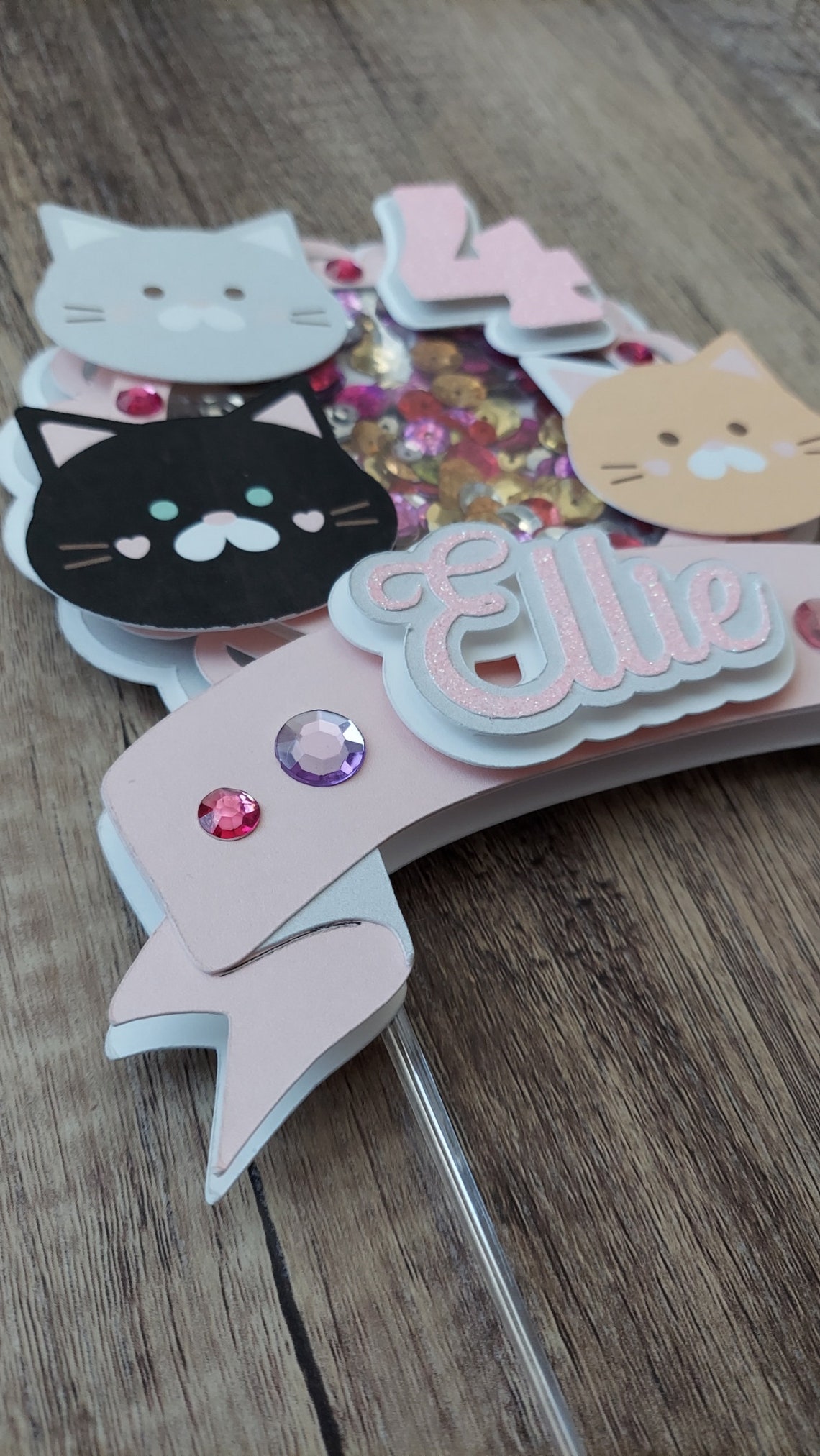 Cat Birthday Cake Topper Cat Theme Cake Topper Shaker Kids - Etsy