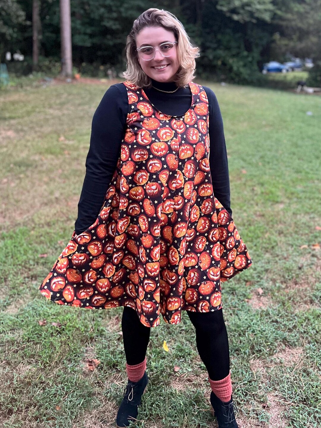 Jack-o-lanterns June Dress. Size L/XL. With Pockets. Halloween. Dress ...
