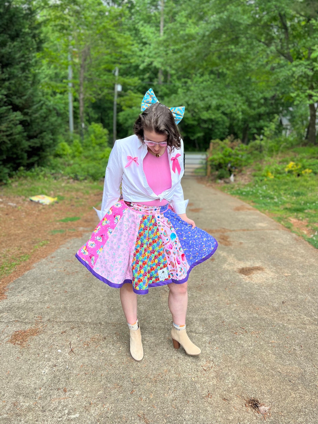 The Pretty Pink Twirling Party Wraparound Circle Skirt Adjustable-up to ...