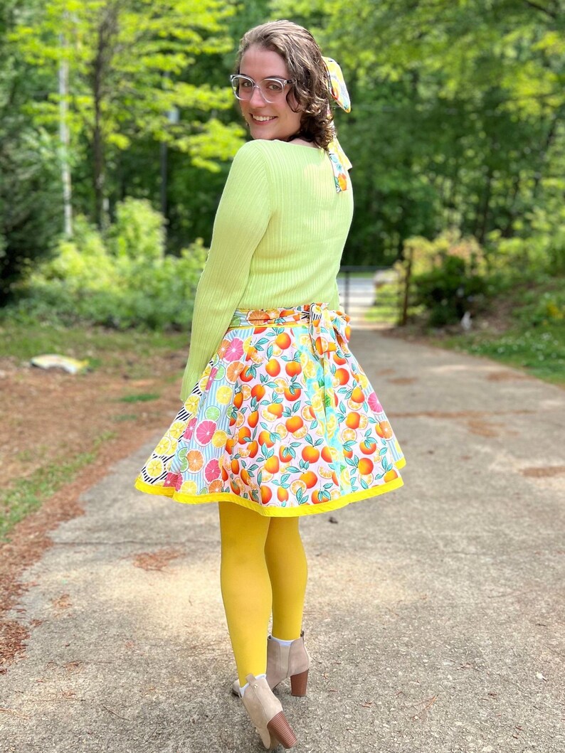 Citrus Print Circle Wrap Skirt: Adjustable Fit - Etsy