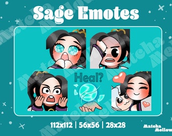 Sage Valorant Emote Set/ Twitch Emotes Pack / Emoji /discord /youtube ...
