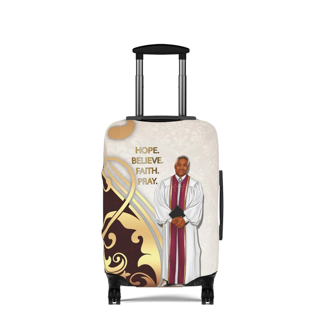 Hope, Believe, Faith, Pray Luggage Cover, African American Pastor ...