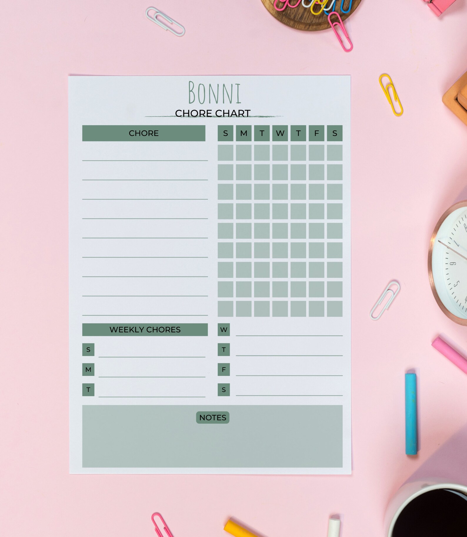 Chore Chart Chore Chart Printable Responsibility Chart Routine Chart ...