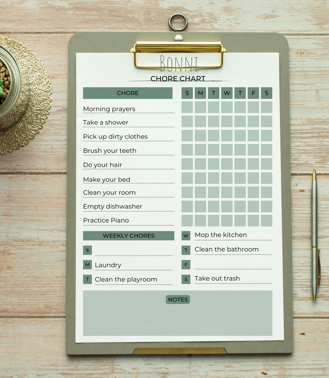 Chore Chart Chore Chart Printable Responsibility Chart Routine Chart ...