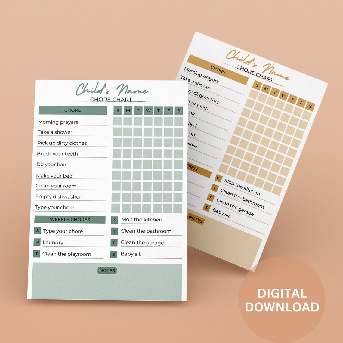 Chore Chart Chore Chart Printable Responsibility Chart Routine Chart ...