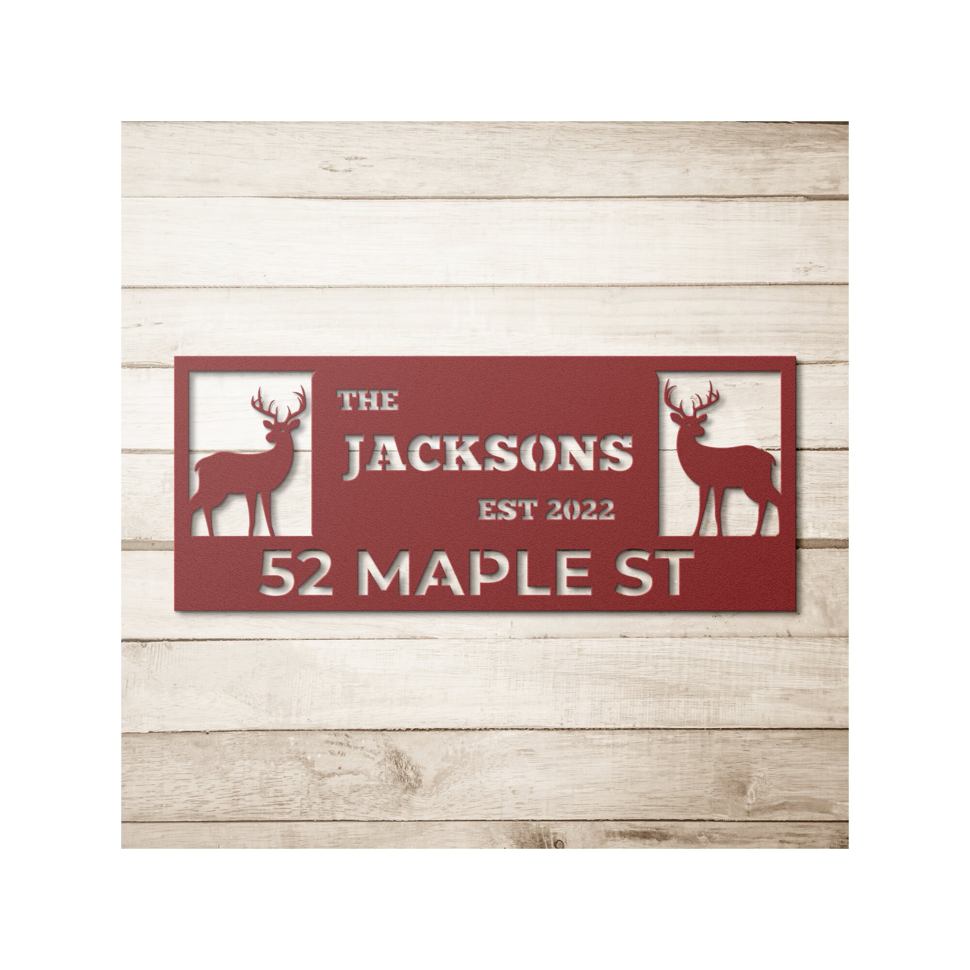 Deer Address Sign Metal Deer Sign Deer Yard Sign Address - Etsy