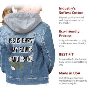 Jesus Christ My Savior and Friend Jeans Jacket, Blue Denim Religious ...