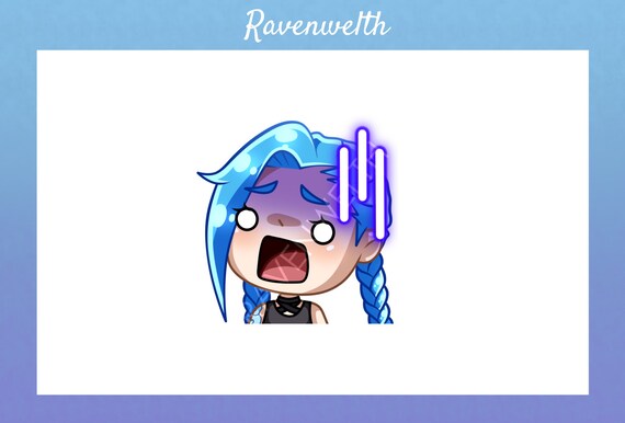 ARCANE JINX League of Legends Twitch Discord Emotes Scared | Etsy