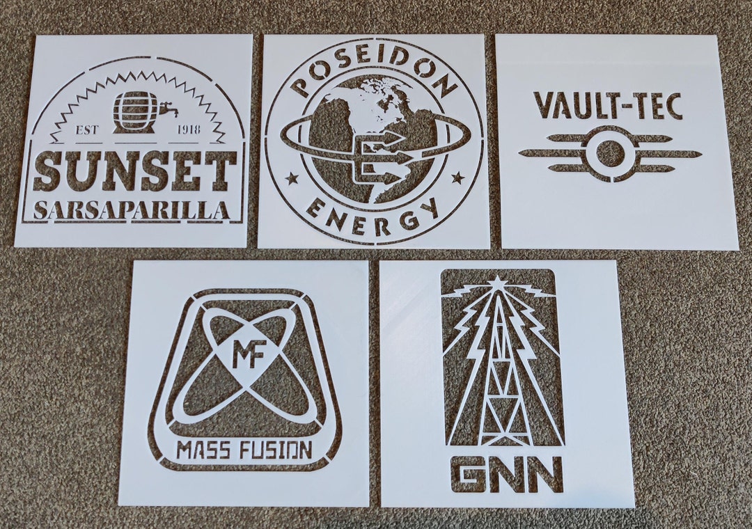 Fallout Corporations Stencil Bundle 2 - Etsy