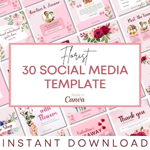30 Florist/floral/flower Shop Social Media Templates, Flower Shop ...