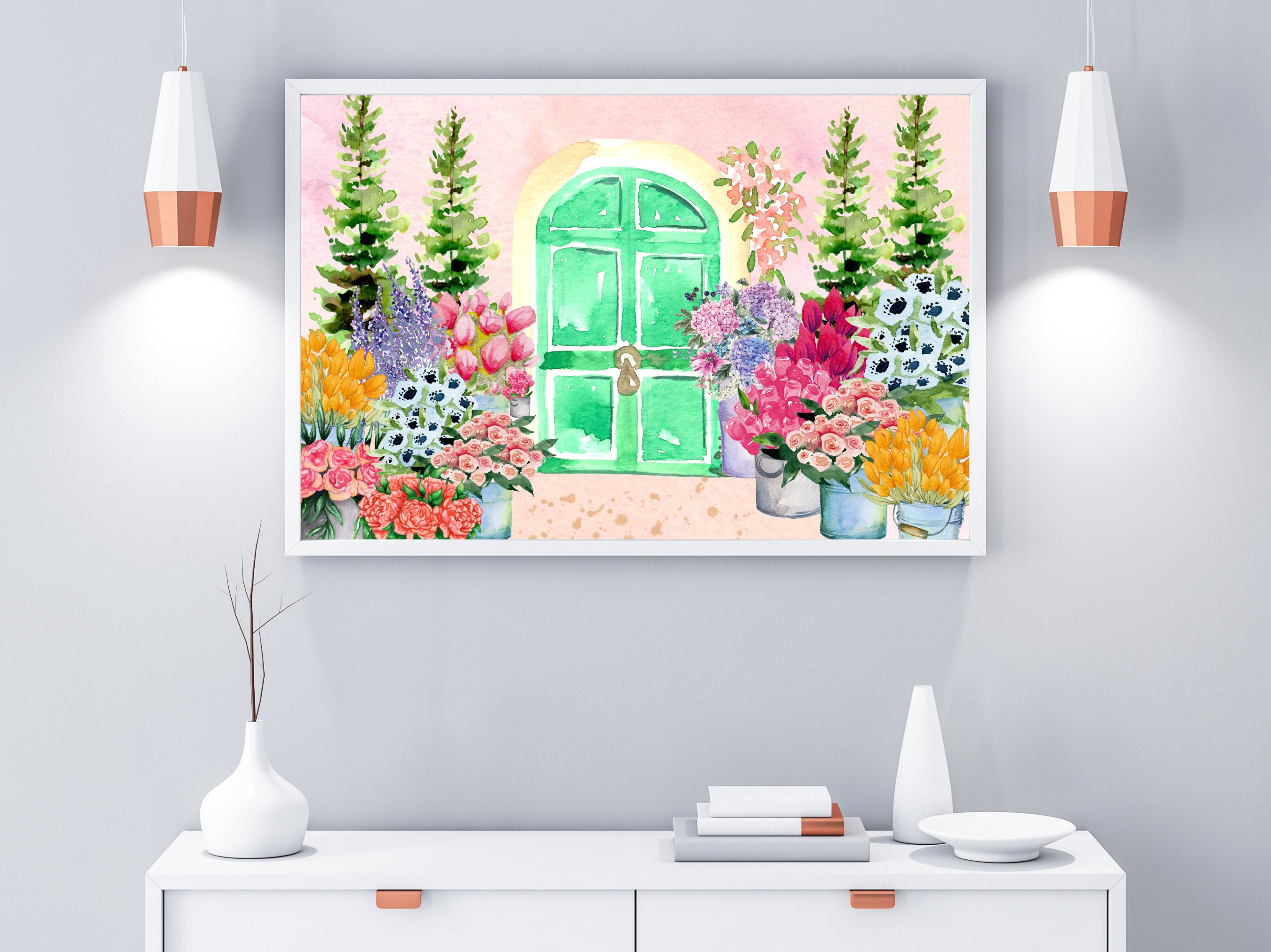Flower Shop Wall Art, Flower Shop Front, Printable Wall Art, Botanical ...