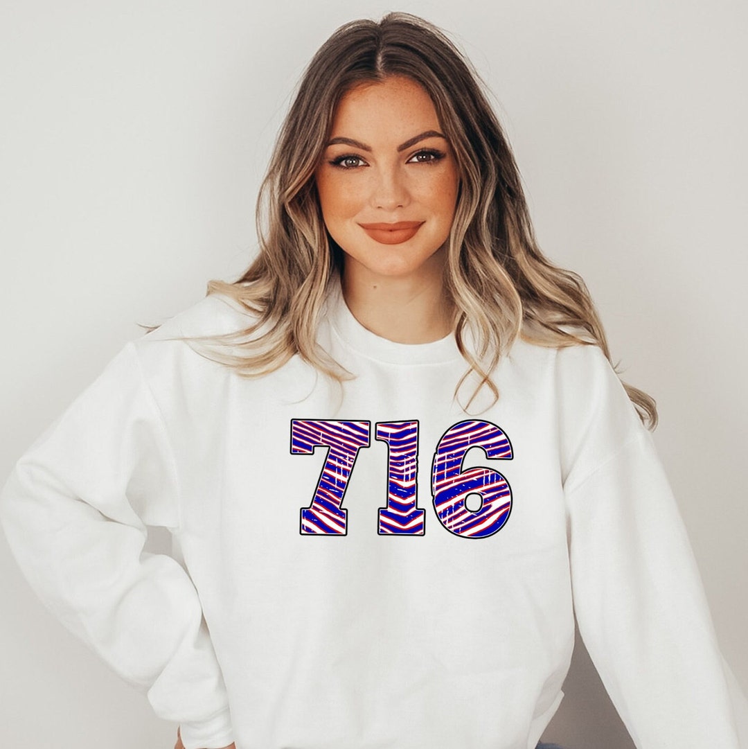 716 Distressed Zubaz Buffalo Football Sweatshirt - Etsy