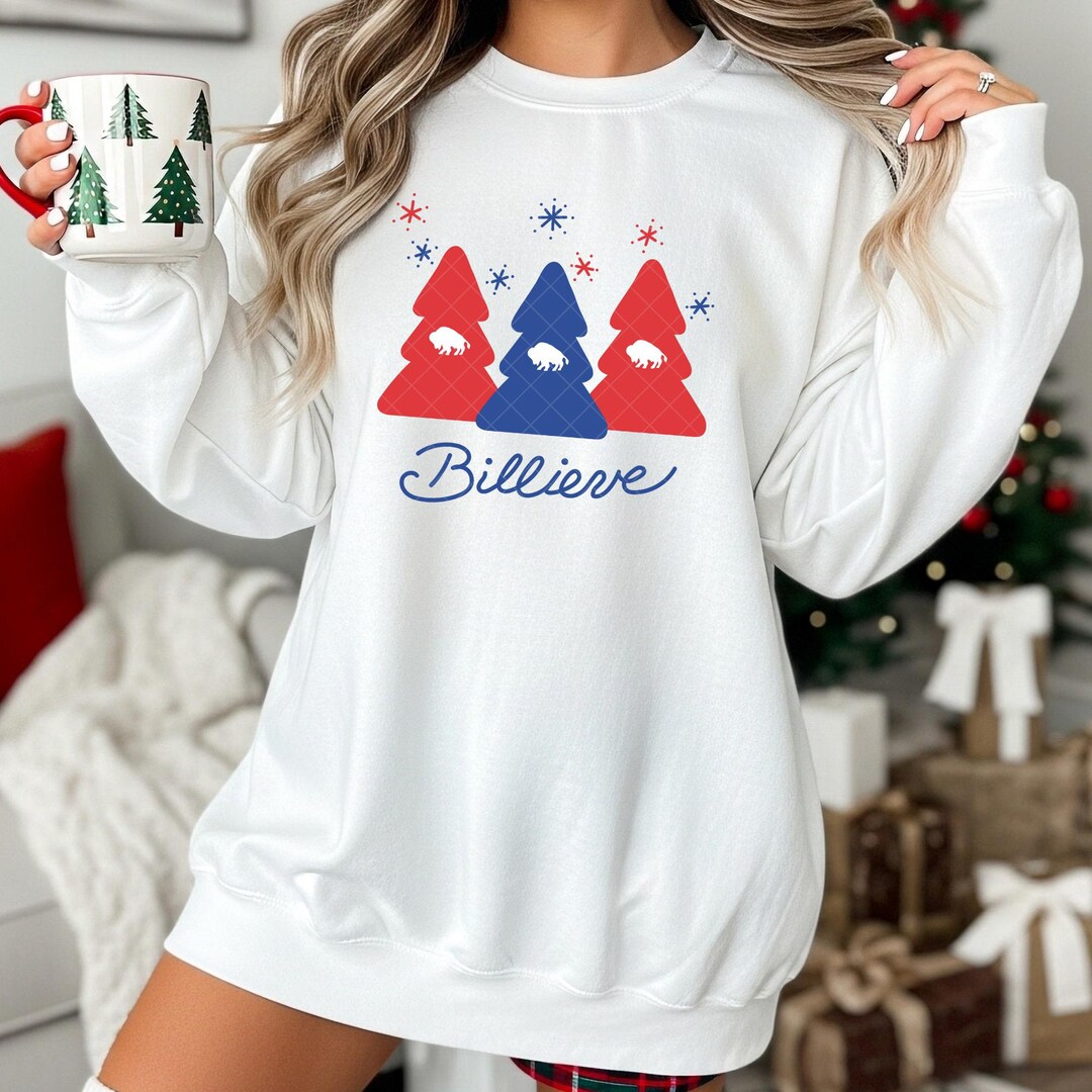 Billieve Buffalo Christmas Crewneck Sweatshirt - Etsy
