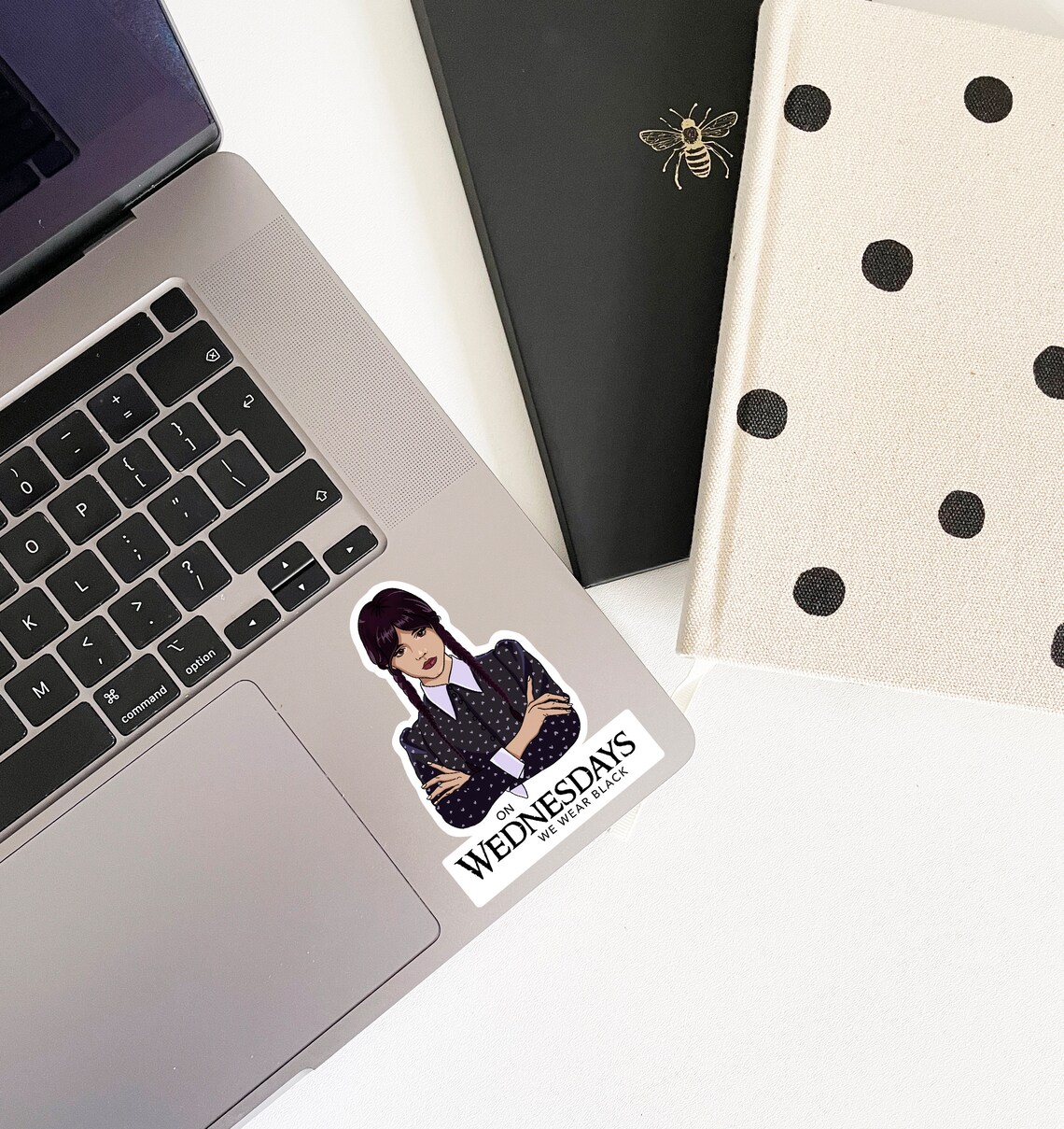 On Wednesdays We Wear Black Sticker Wednesday Sticker - Etsy UK