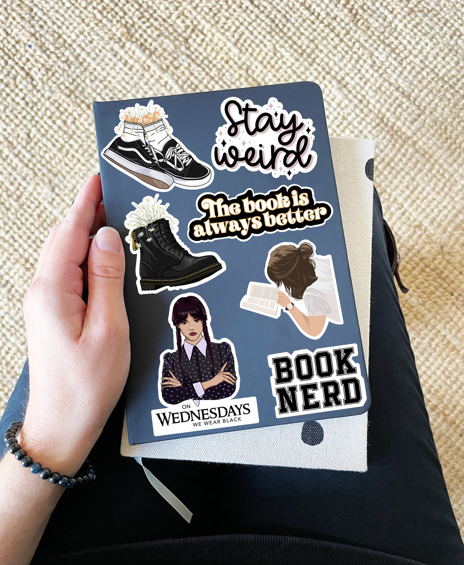 On Wednesdays We Wear Black Sticker Wednesday Sticker - Etsy UK