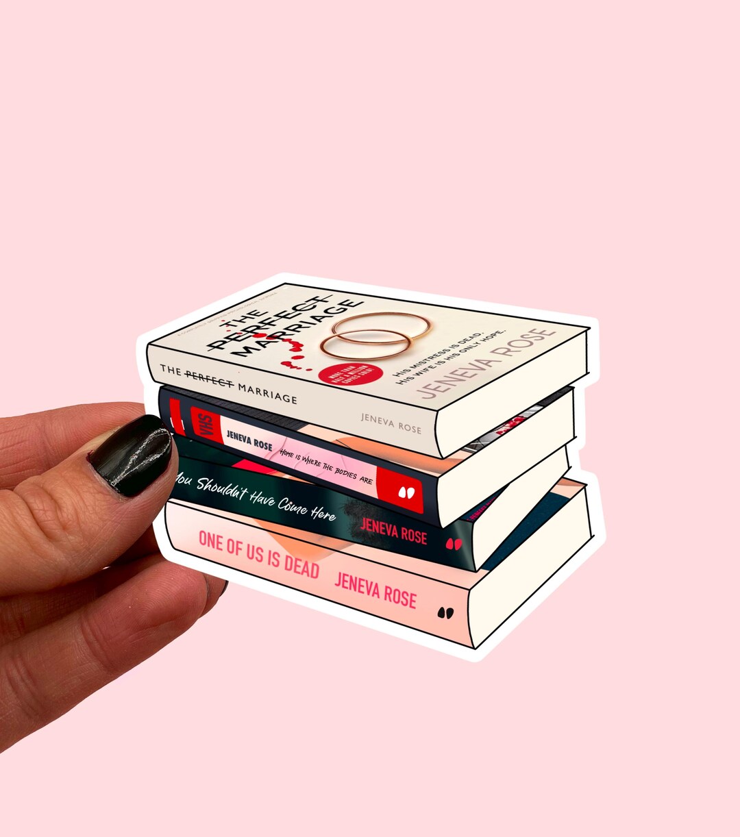 Jeneva Rose Book Stack Sticker Thriller Book Lover - Etsy